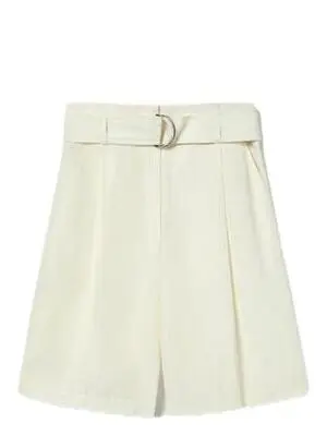 Lilysilk Silk-linen Blend Bermuda Shorts - White