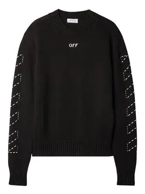 Off-White Stitch Arrow Diags Knit Crewneck - Black
