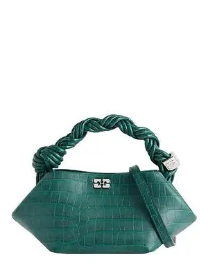 GANNI Bou Mini Patent-leather Shoulder Bag - Pineneedle
