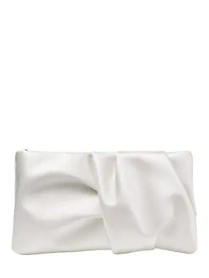 JIMMY CHOO Bonny Satin Clutch Bag - Ivory