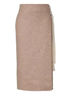 JIL SANDER Wool-blend Midi Skirt - Beige