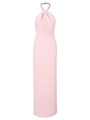 Solace London Riva Embellished Halterneck Gown - Pink