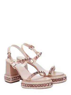 CHRISTIAN LOUBOUTIN Superaclou 85 Leather Platform Sandals - Beige