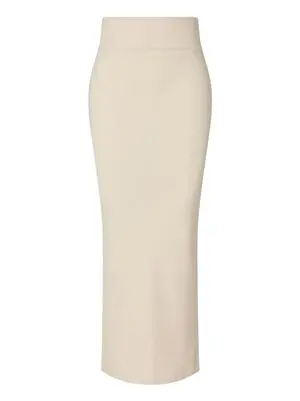 Wardrobe.NYC Knitted Cotton Column Skirt - Beige