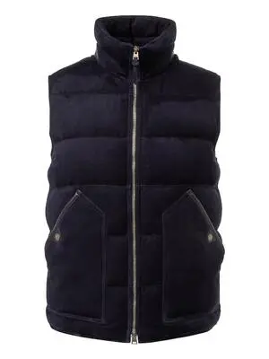 TOM FORD Down Filled Suede Vest - Blue