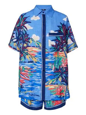 Polo Ralph Lauren Printed Shirt And Shorts Set - Blue