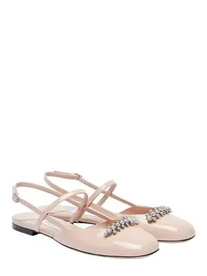JIMMY CHOO Belinda Patent Leather Flats - Pink