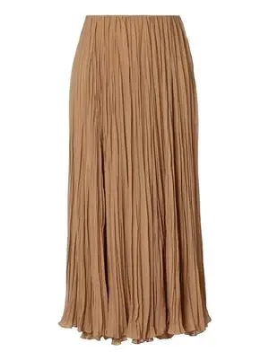 Ralph Lauren Jordyn Pleated Chiffon Maxi Skirt - Brown