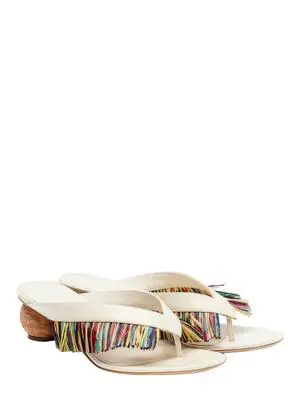 FERRAGAMO Bettie Fringed Sandals - White