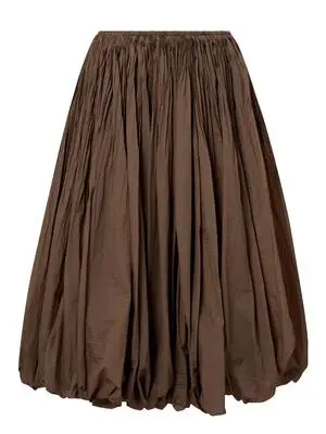 Alaïa Flared Balloon Maxi Skirt Brown