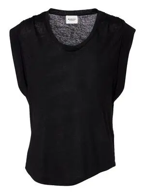 MARANT ETOILE Linen T-shirt - Black