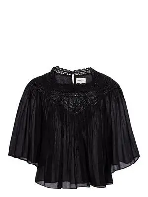 MARANT ETOILE Garia Lace-trimmed Blouse - Black