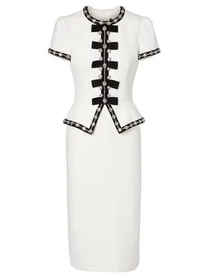 Jenny Packham Bisou Crystal-embellished Midi Dress - White