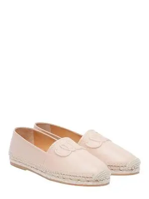 Chloé Isla Logo Leather Espadrilles - Pink