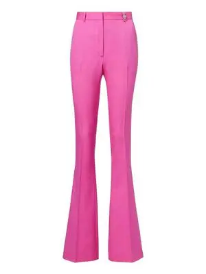 Versace Embellished High-rise Flared Wool Pants - Pink
