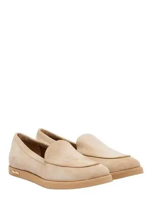 Max Mara Softymoc Suede Loafers - Beige