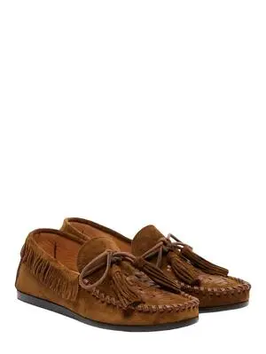 Isabel Marant Fitza Fringed Suede Loafers - Brown