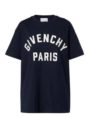 Givenchy Paris Logo Cotton Jersey T-shirt - Blue