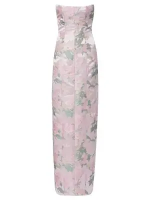 MARKARIAN Odessa Floral Brocade Corset Gown - Pink