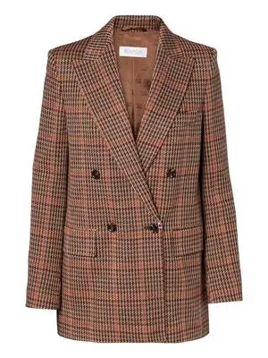 MAX MARA Guelfo Checked Wool And Cotton Blazer