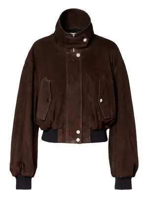 Nour Hammour Briar Suede Bomber Jacket - Brown