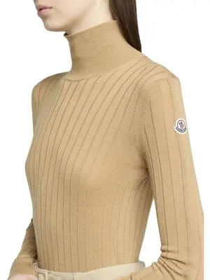 Moncler Wool-cashmere Turtleneck Sweater - Beige