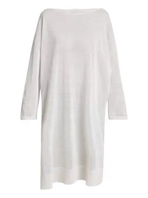 Alaïa Silk Linen Tunic Dress - White