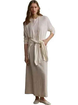 Jenni Kayne Midi Linen Skirt - Tan
