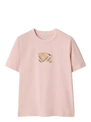 Burberry Eikon Check Cotton T-Shirt Bouquet Pink