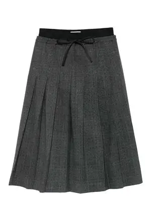 Sandro Pleated Midi Skirt - Grey