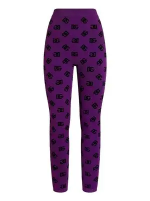 Dolce & Gabbana Dna Logo-motif Leggings - Purple