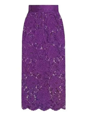 Dolce & Gabbana Lace-detailing Midi Skirt - Purple