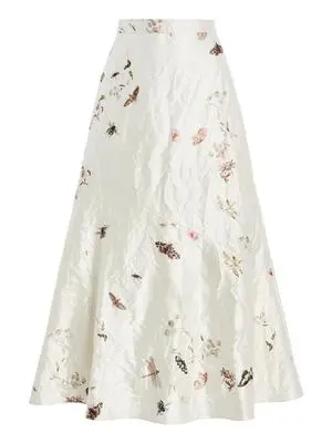 Erdem Printed Midi Skirt - Ivory