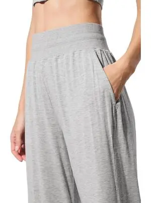 Alo Yoga Semi-sheer Lounge Flare Pants - Athletic Heather Grey