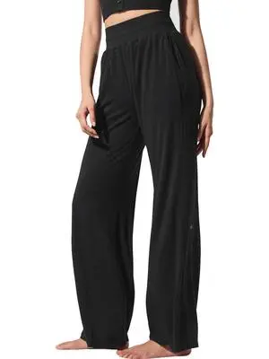 Alo Yoga Semi-sheer Lounge Flare Pants - Black