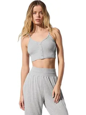 Alo Yoga Ribbed Lounge Tank - Athletic Heather Grey