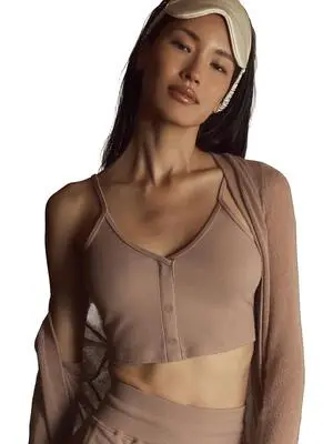 Alo Yoga Ribbed Lounge Tank - Taupe