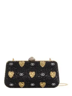 Valentino Garavani Embellished Minaudiere Clutch - Black