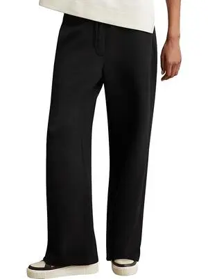 REISS Wide Leg Joggers - Black