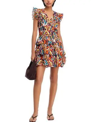 Aqua Ikat Printed Silo Mini Dress - Multi