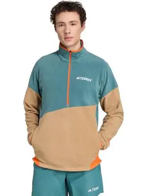 Adidas Multi Climawarm Fleece Anorak - Preloved Teal / Cardboard / Semi Impact Orange