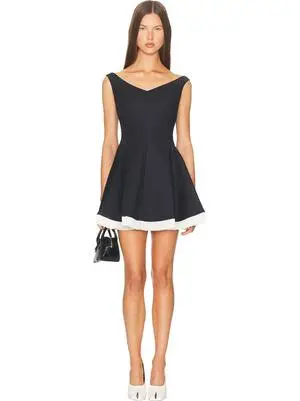 Simkhai Dorothie Off Shoulder Mini Dress - Black Multi
