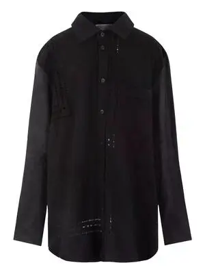 By Walid Embroidered Eyelet Shirt - Black