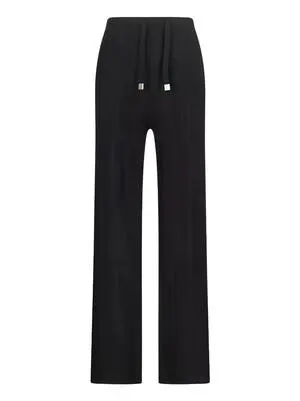 NOTSHY Ribbed Drawstring Trousers - Black
