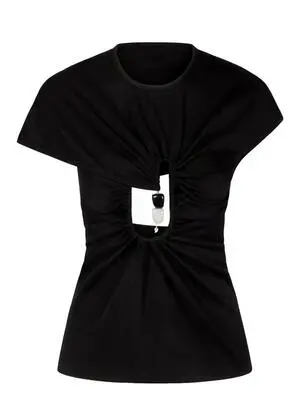 CHRISTOPHER ESBER Cut-Out Ribbed Top