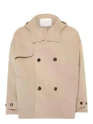 JW Anderson Hooded Double-breasted Coat - Neutrals