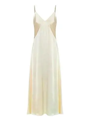 FORTE_FORTE V-neck Slip Maxi Dress - Neutrals