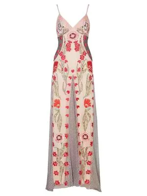 TEMPERLEY LONDON Remi Floral-embroidered Maxi Dress - Red