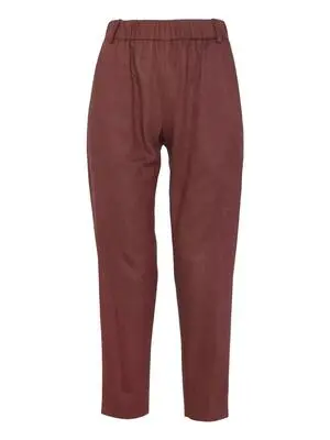 ALYSI Elastic-waistband Pocket Trousers - Brown