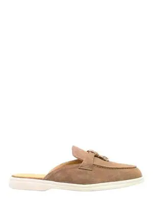DOUCAL'S Tassel-embellished Suede Mules - Neutrals